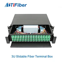 LC Type 2U Fiber Optical Patch Panel Cold Rolled Steel Box